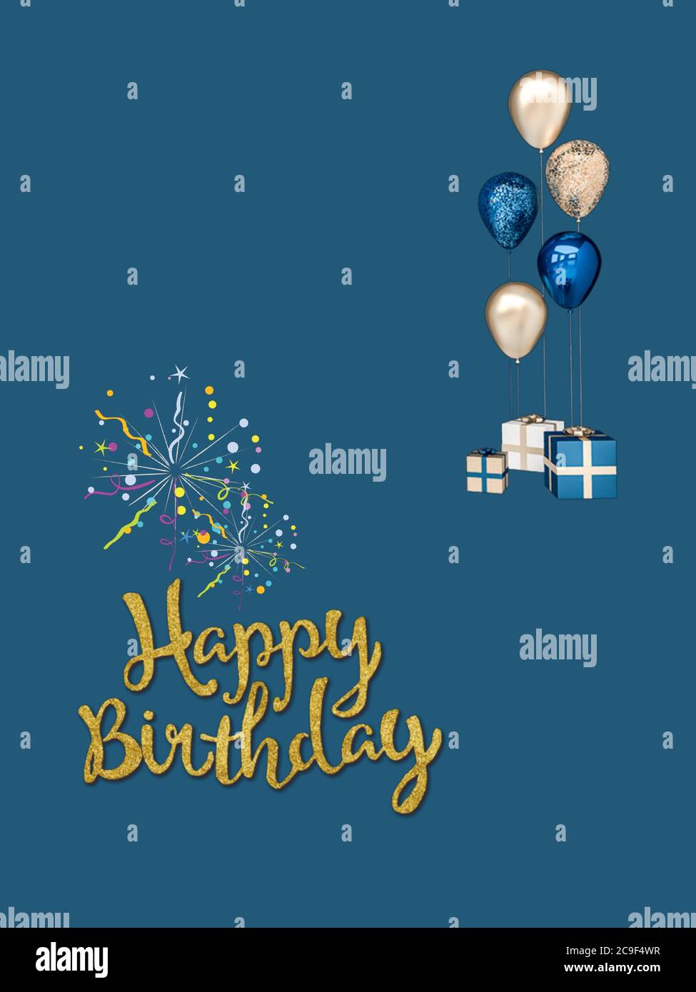 Festive background with happy birthday card isolated in color ...