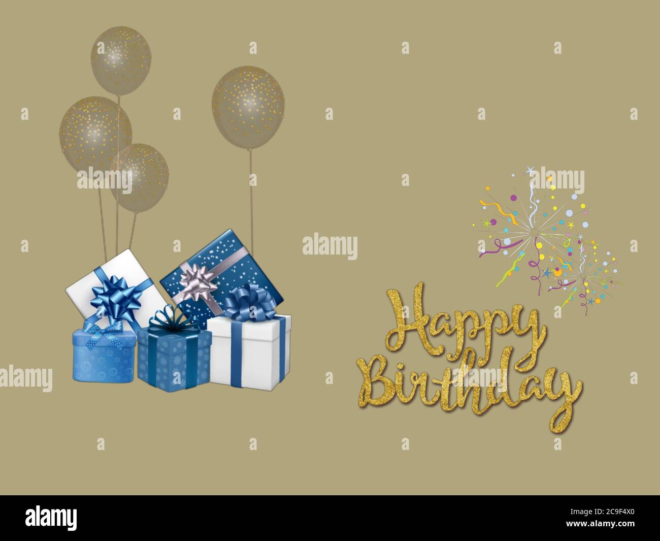 Festive background with happy birthday card isolated in color ...