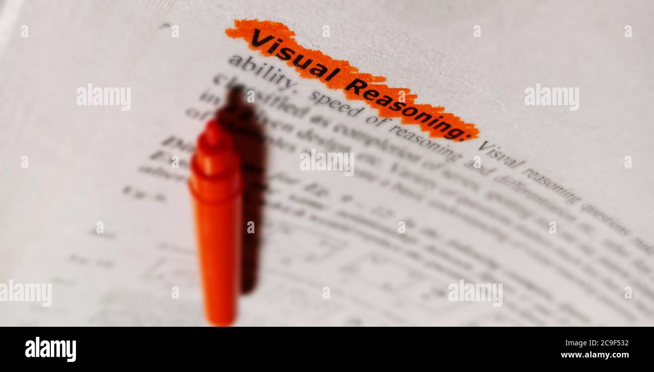 Visual reasoning mathematical terminology presented on book text ...