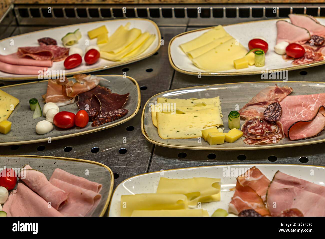 Hotel breakfast buffet with Corona hygiene measures in Berwang, Austria ...