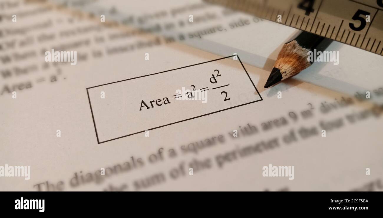 Area geo mathematical terminology presented on book text highlighted ...
