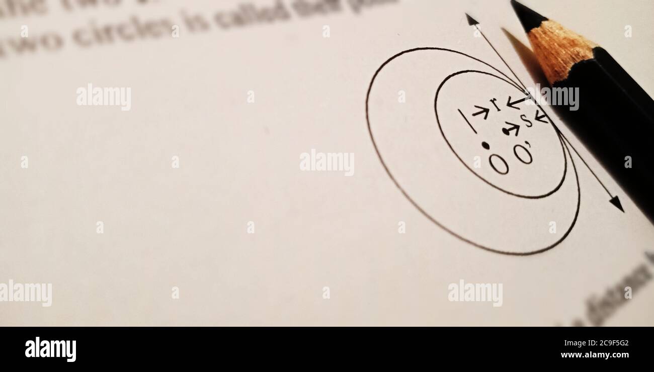 trigonometry circle maths educational text displayed on paper in ...