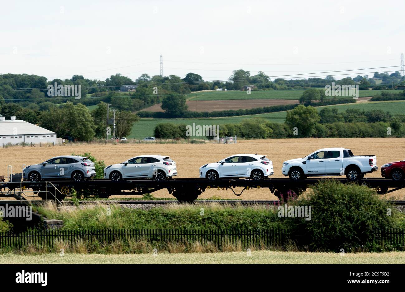 Ford cars transported by rail hi-res stock photography and images - Alamy