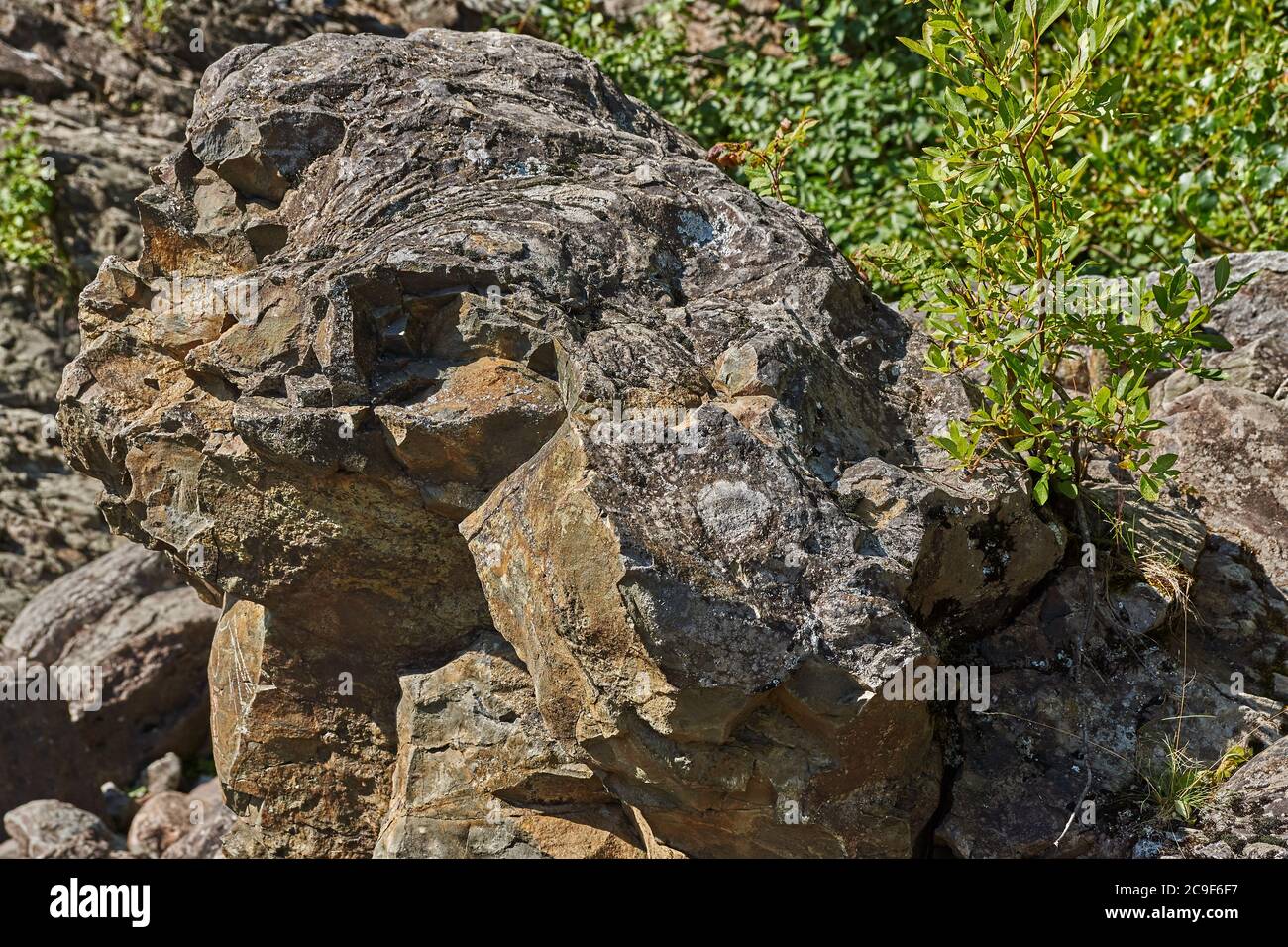 An ancient non-active volcano 2 billion years old. You can see the vent ...
