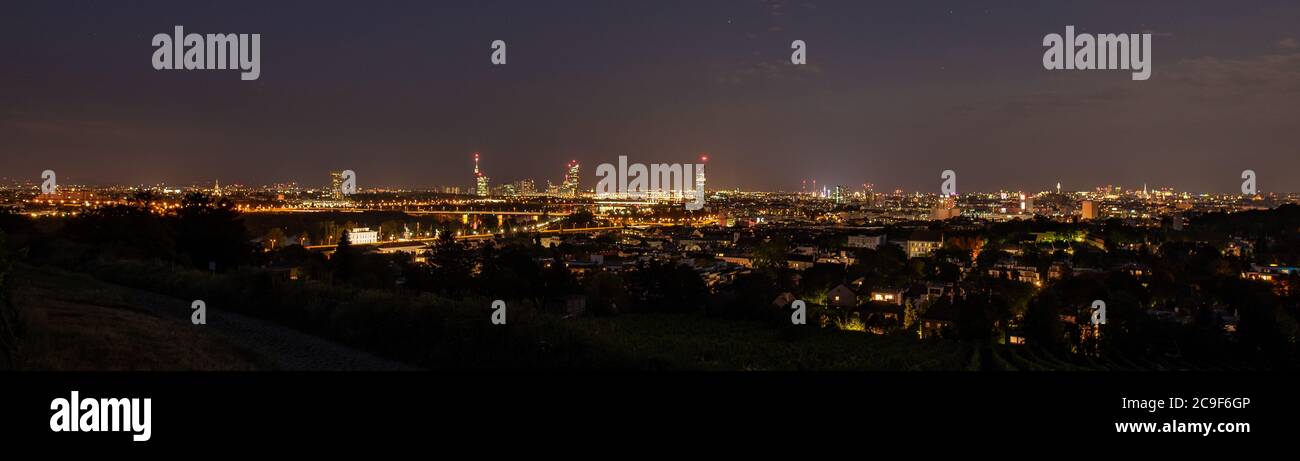 The capital of Austria (Vienna) photographed from a northern hill ...