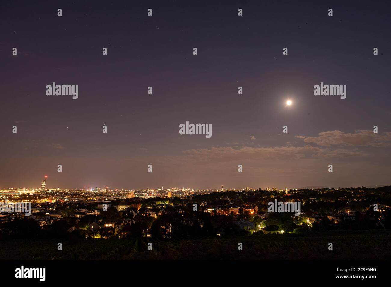 The capital of Austria (Vienna) photographed from a northern hill ...