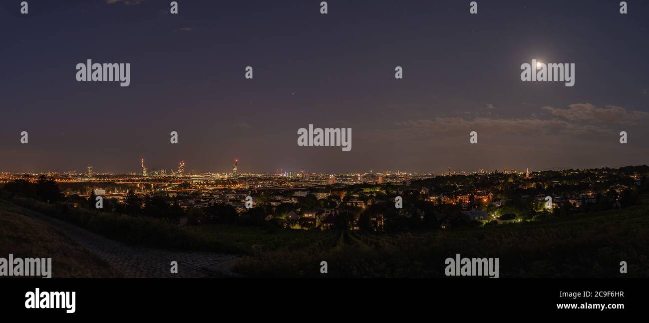 The capital of Austria (Vienna) photographed from a northern hill ...