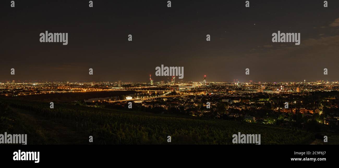 The capital of Austria (Vienna) photographed from a northern hill ...