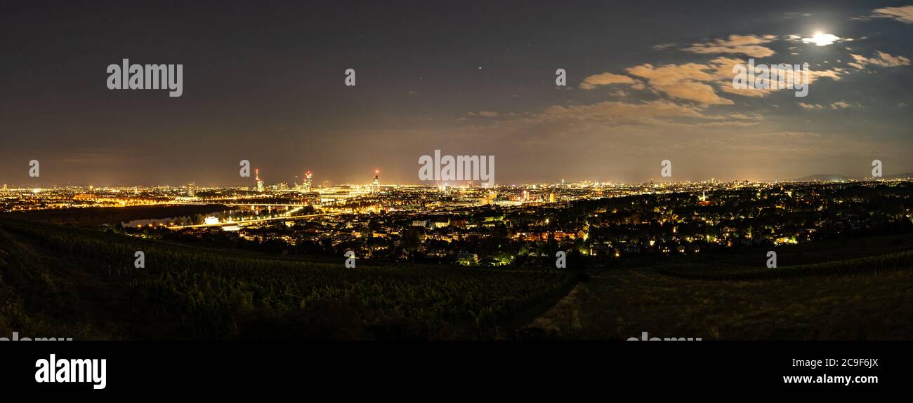 The capital of Austria (Vienna) photographed from a northern hill ...