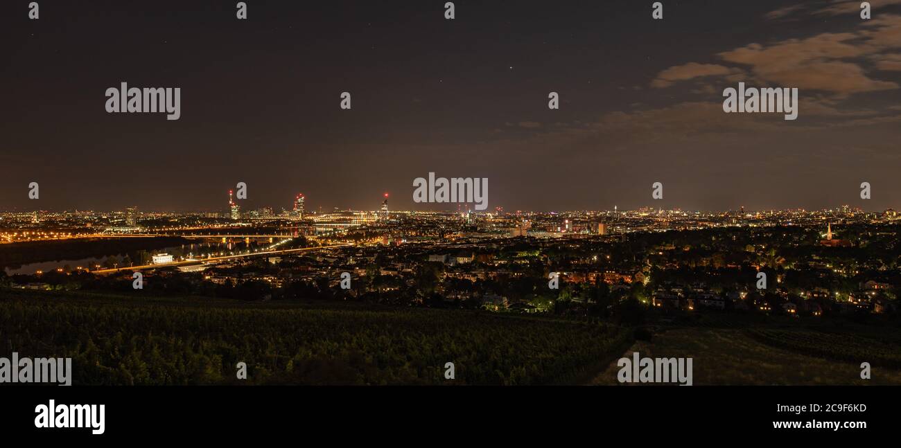The capital of Austria (Vienna) photographed from a northern hill ...