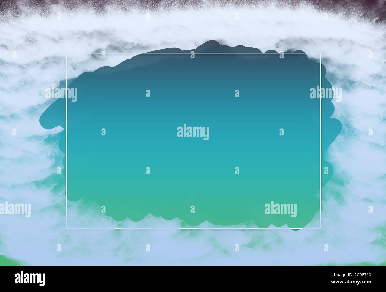 Empty Rectangle Frame With Cloudy Background Template-For Banner ...