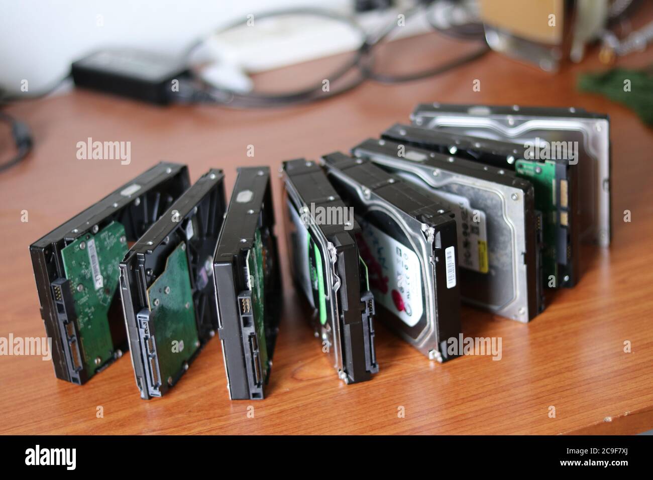 Old computer internal hard drive Stock Photo - Alamy