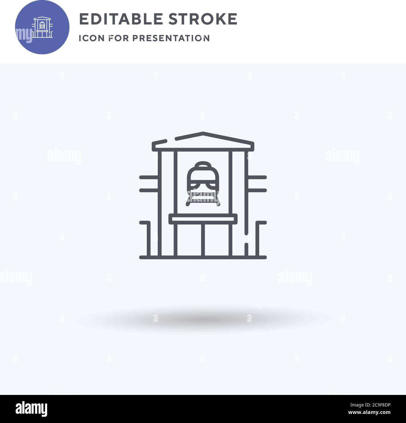 Train Station icon vector, filled flat sign, solid pictogram isolated ...