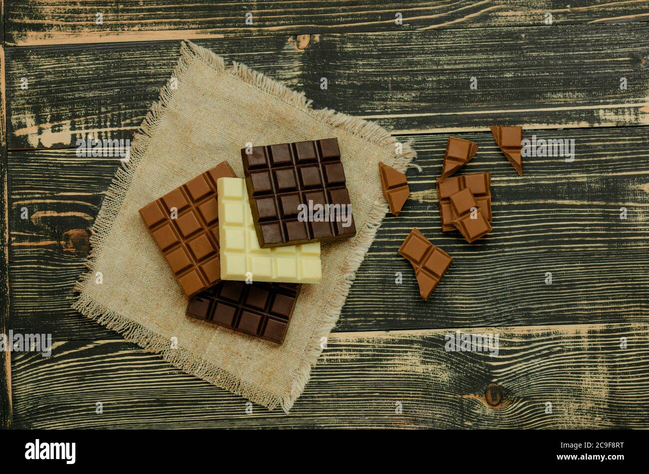 Group of chocolate bars different colors. Different kind assorted ...