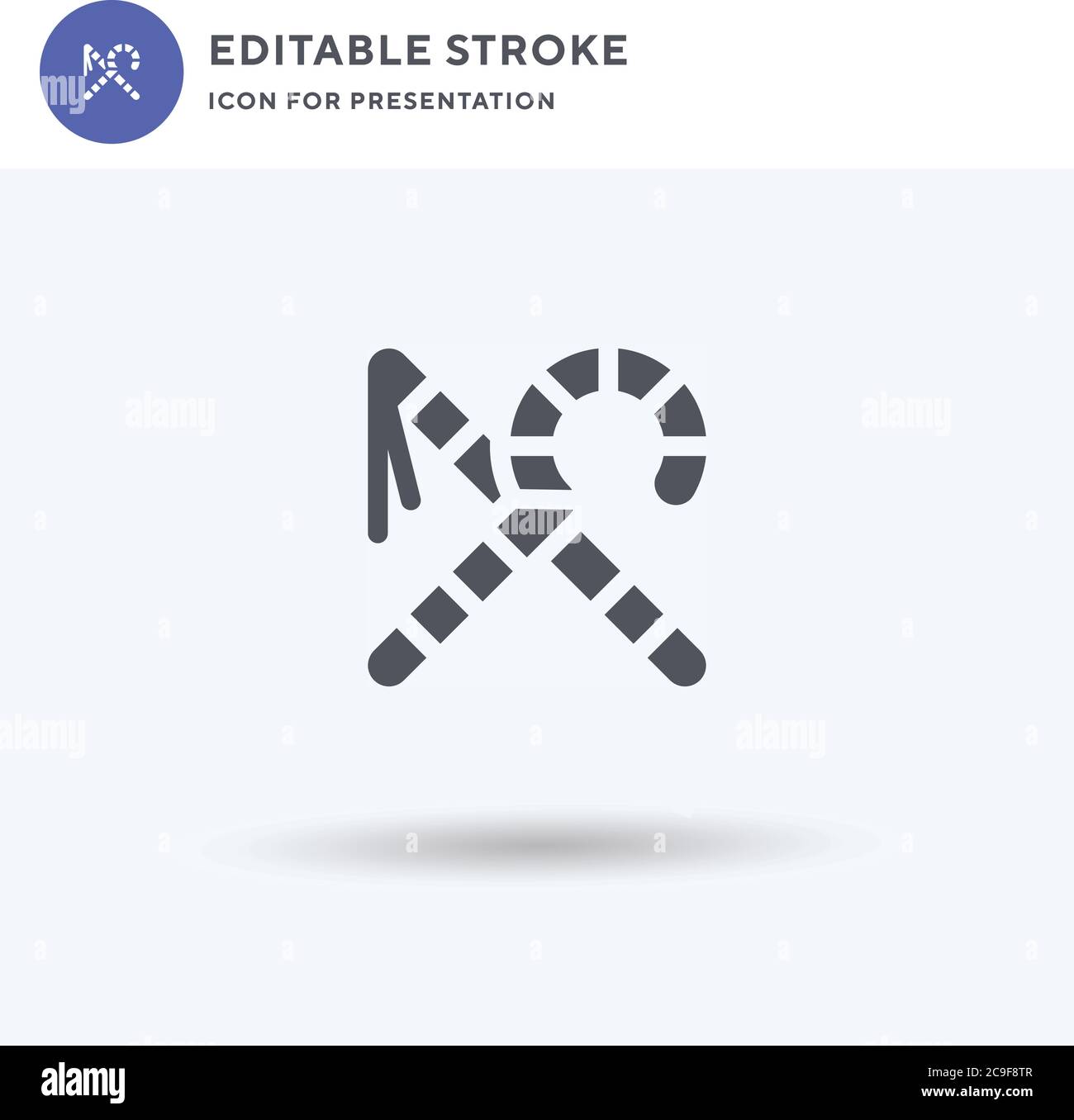 Crook And Flail icon vector, filled flat sign, solid pictogram isolated ...