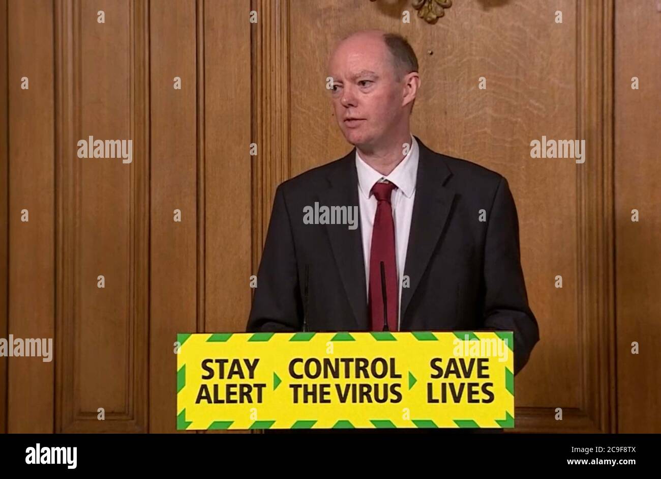 Chief Medical Officer for England, Chris Witty speaking during a media ...