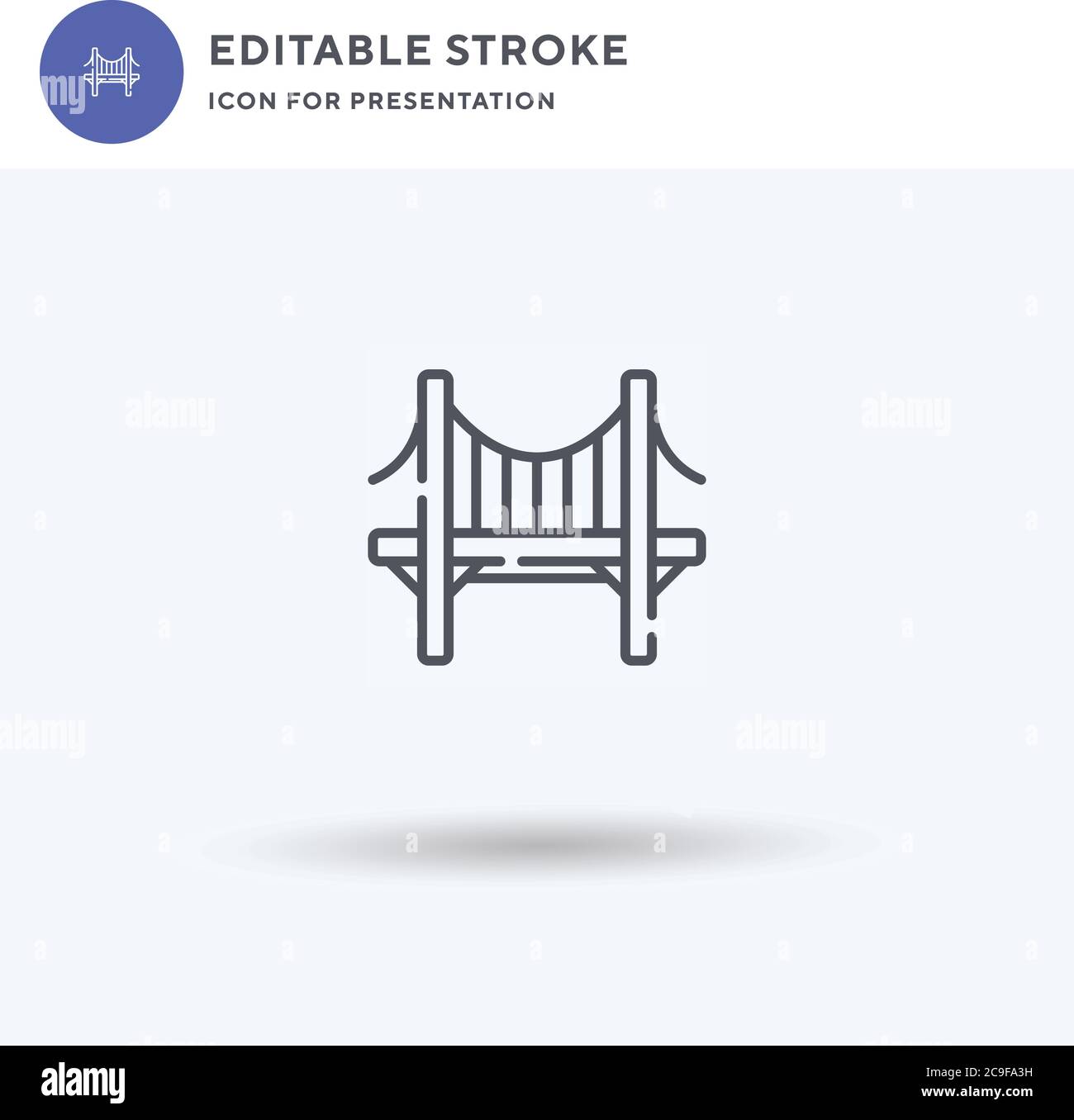 Bridge icon vector, filled flat sign, solid pictogram isolated on white ...