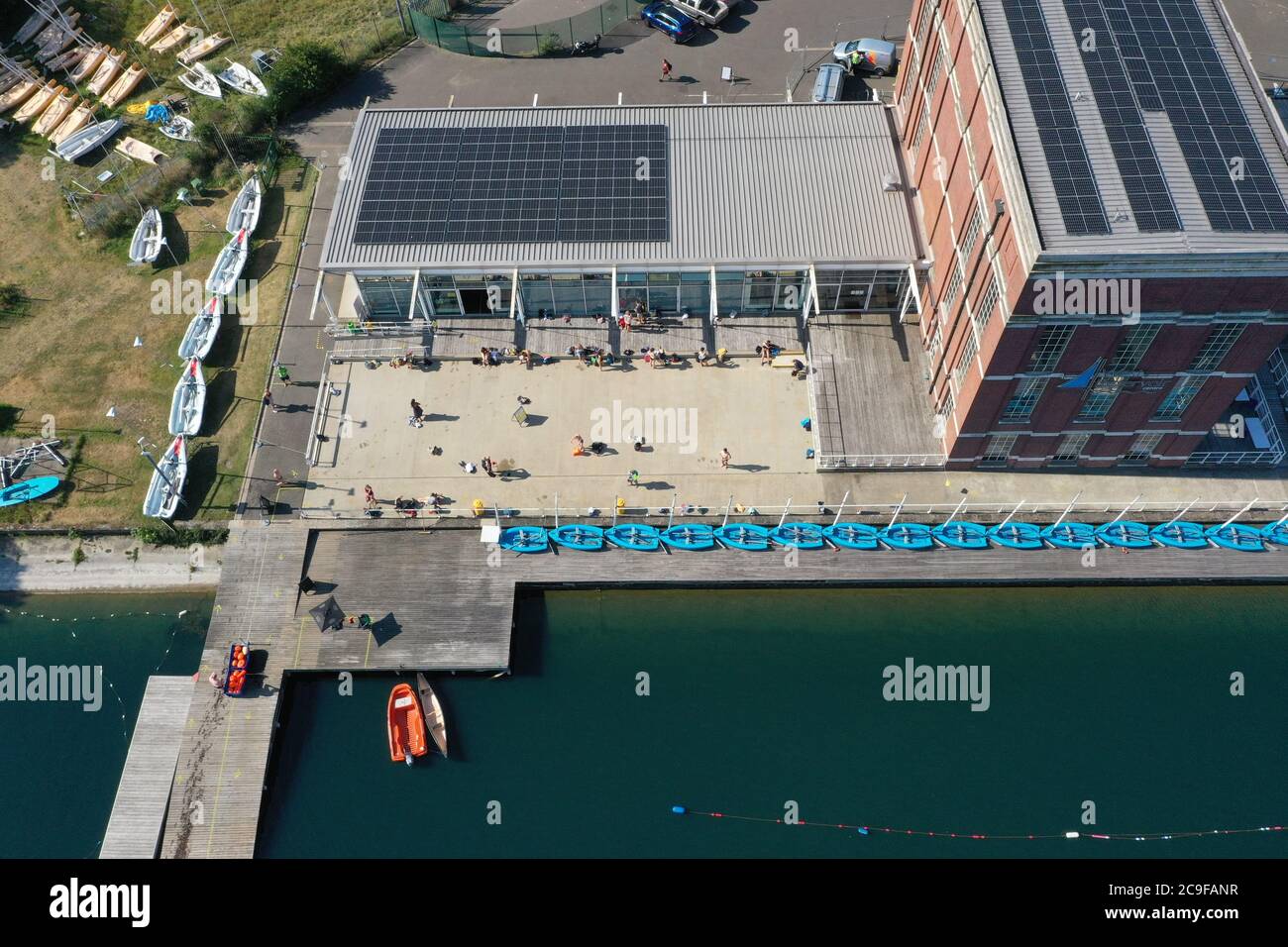 An aerial view of West Reservoir Centre near Finsbury Park, London. The ...