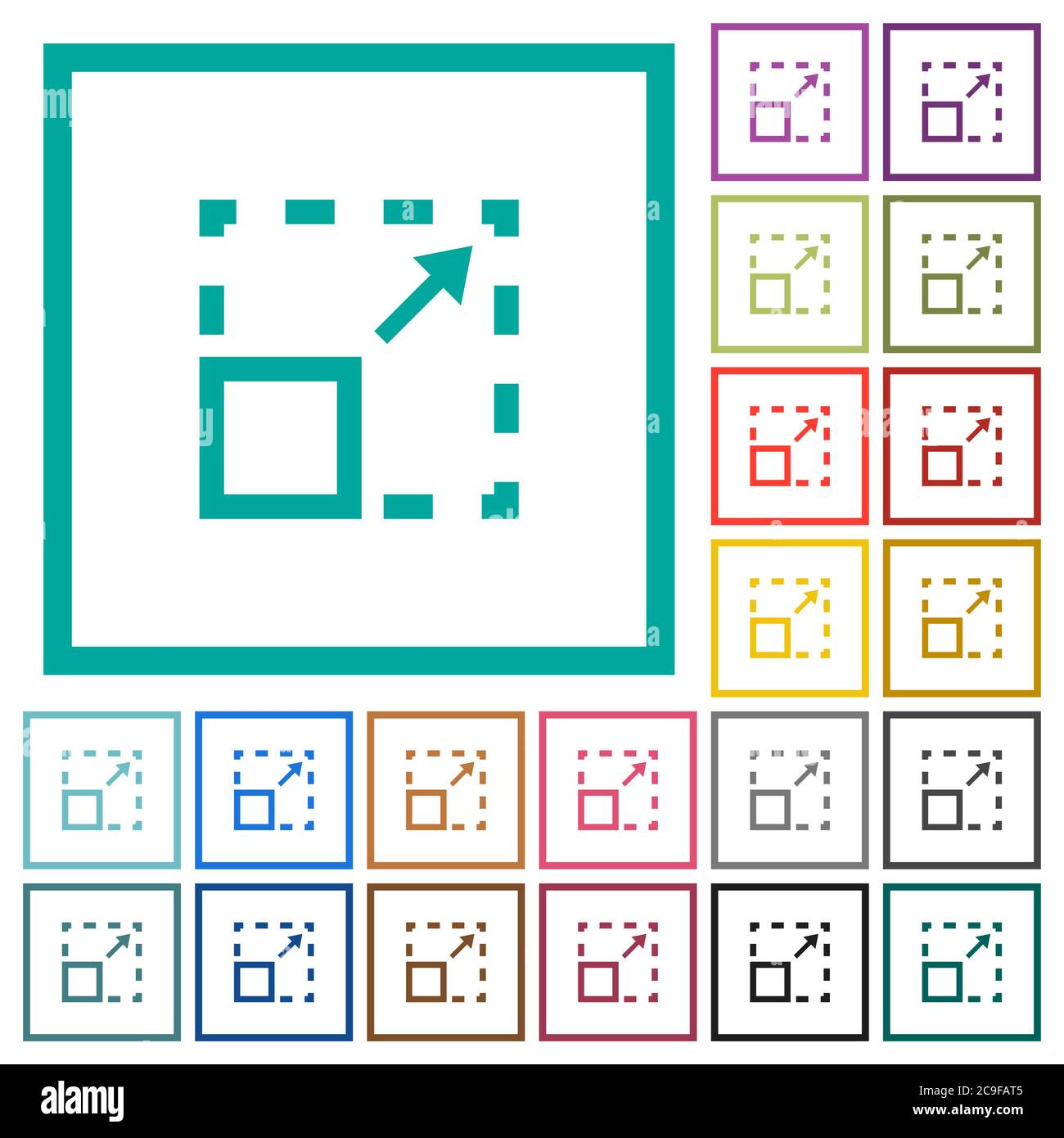 Maximize element flat color icons with quadrant frames on white background Stock Vector Image ...