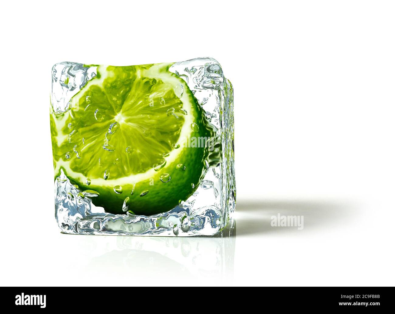lime in the ice cube Stock Photo - Alamy