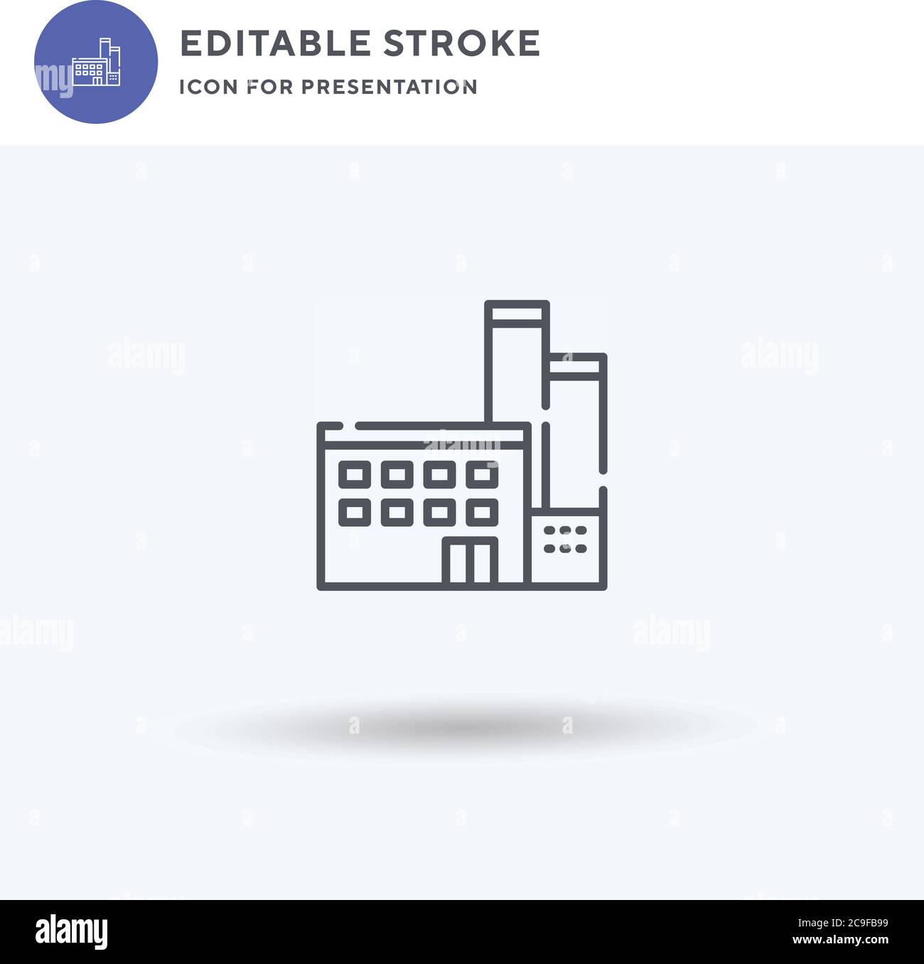 Factory icon vector, filled flat sign, solid pictogram isolated on ...