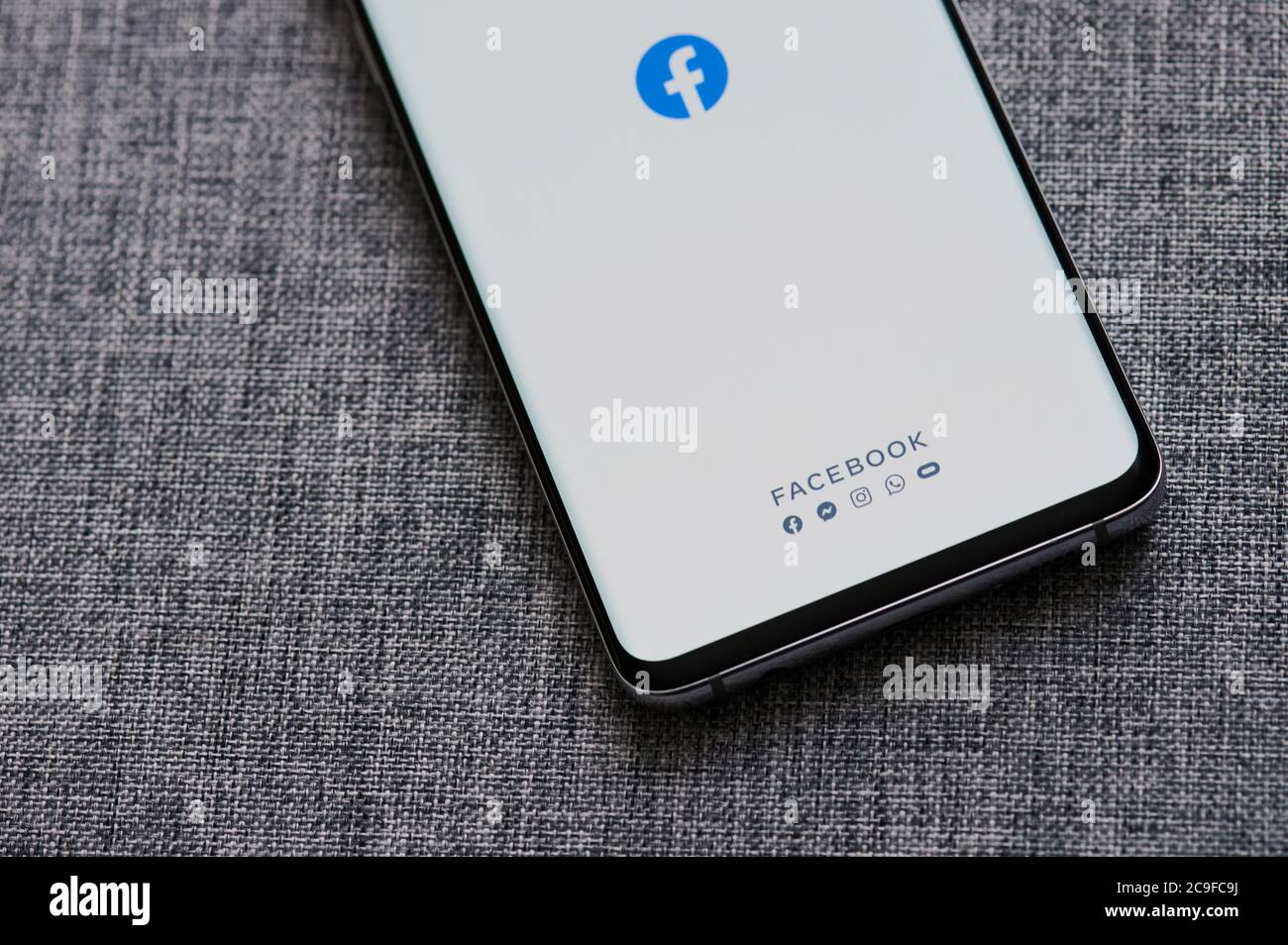 New-York , USA - June 18 , 2020: Launching facebook app on smartphone ...