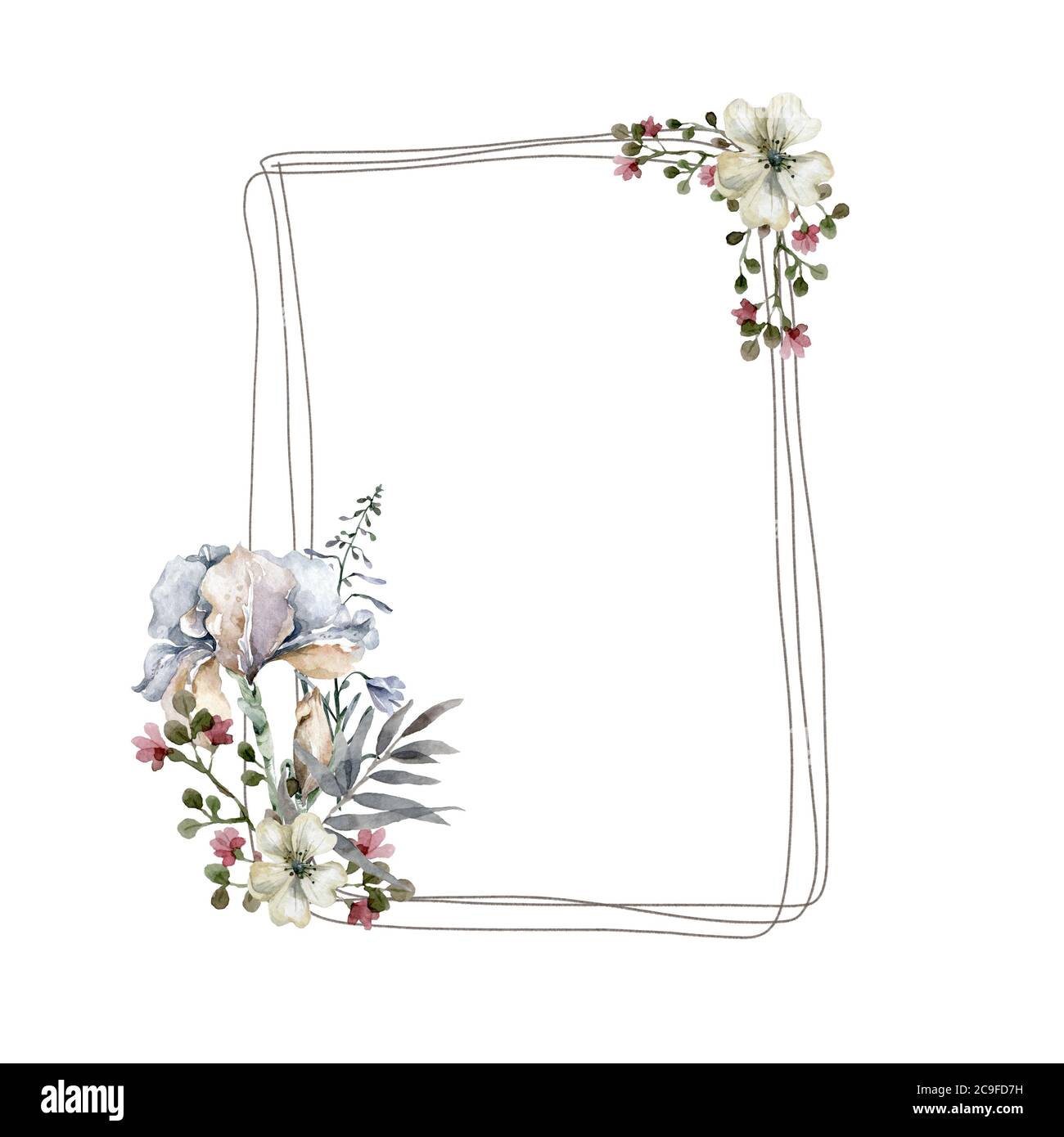 Greenery Art For Invitation Sage Green Mirror Gold Wedding
