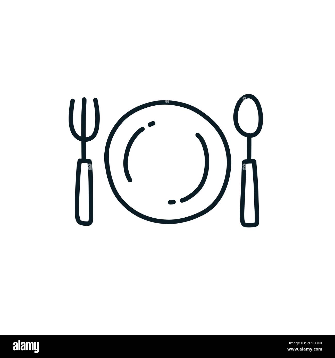 dinner sign doodle icon, vector illustration Stock Vector Image & Art ...