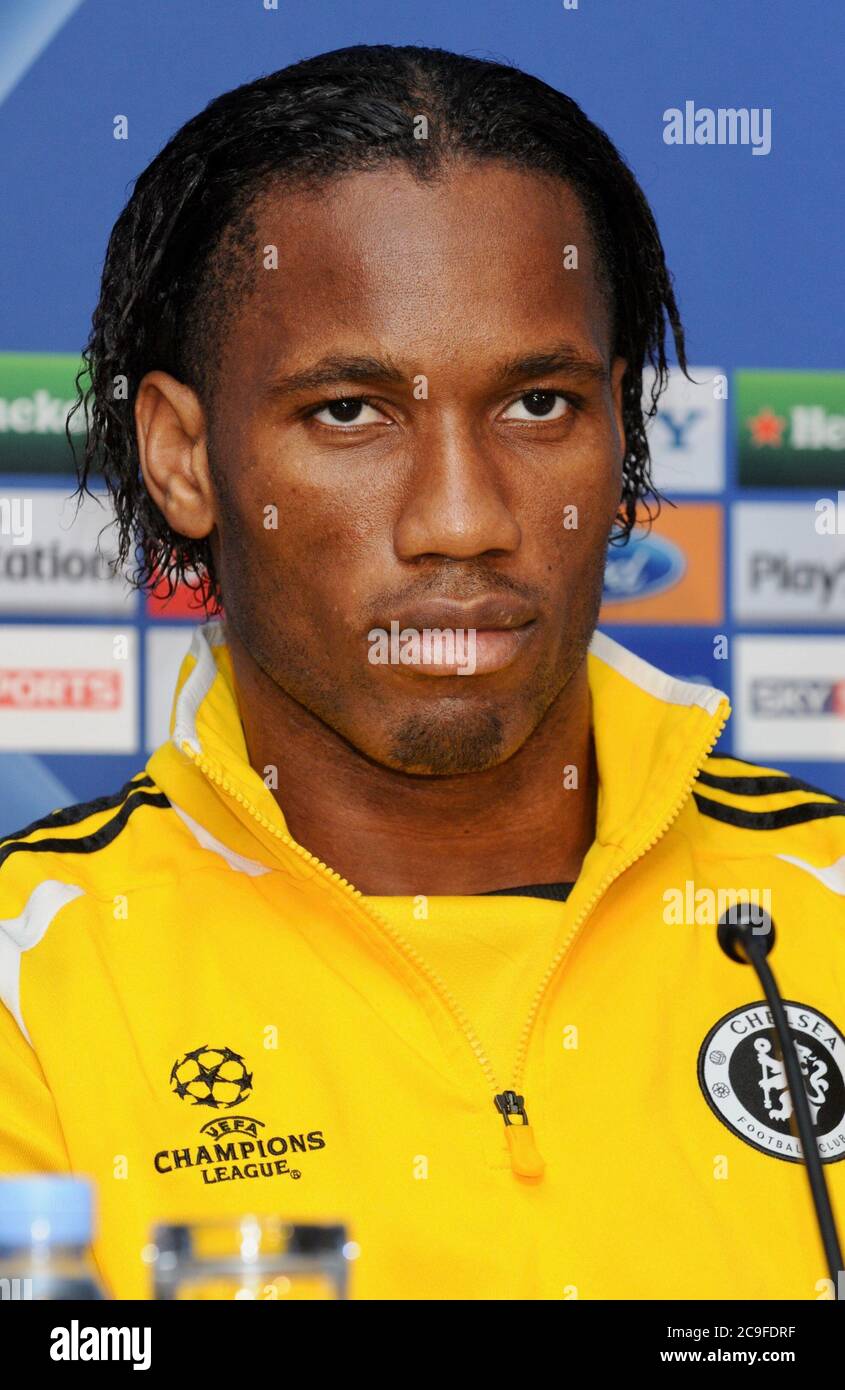 Didier Drogba. Champions League Press Conference, Stamford Bridge ...