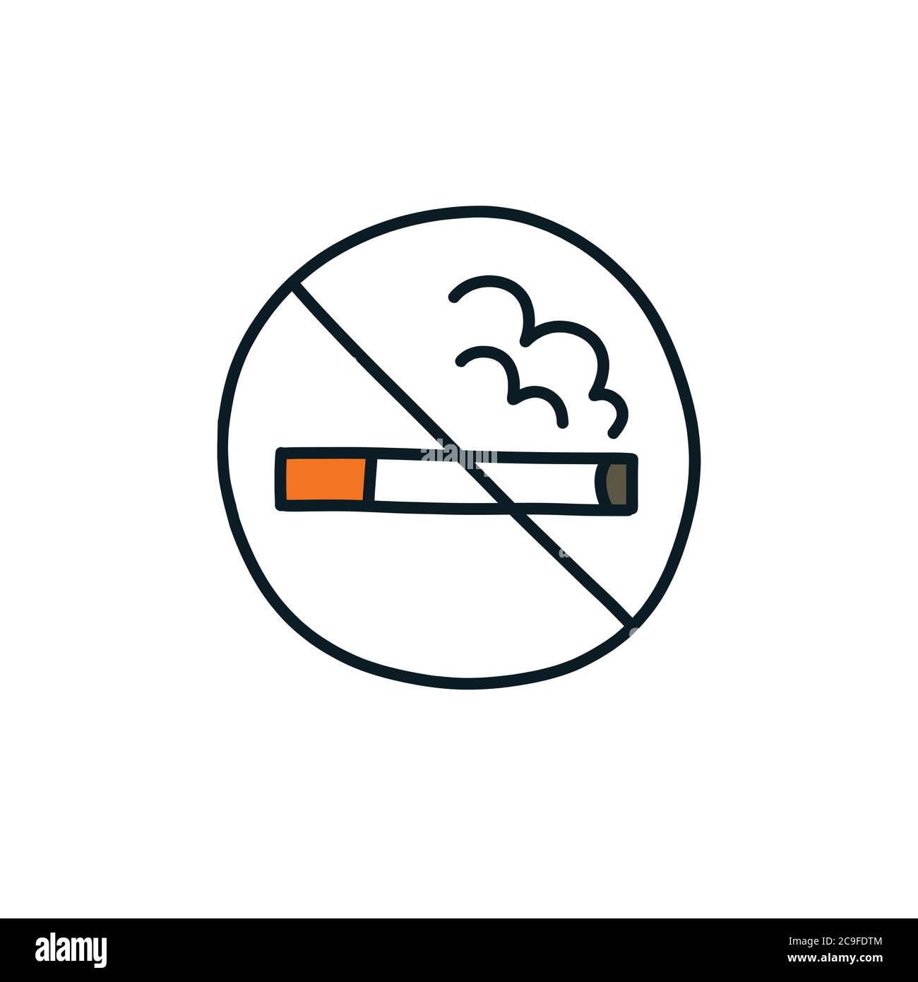 No smoking doodle icon hi-res stock photography and images - Alamy