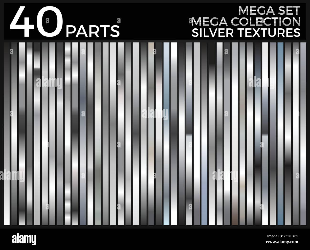 Vector Set of Silver Gradients, Silver Squares Collection, Textures ...