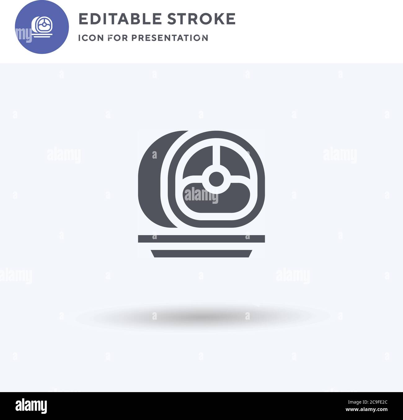 Ham icon vector, filled flat sign, solid pictogram isolated on white ...