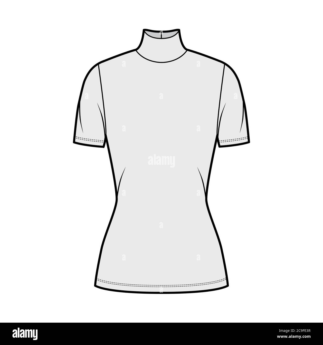 Turtleneck dress gown Stock Vector Images - Alamy