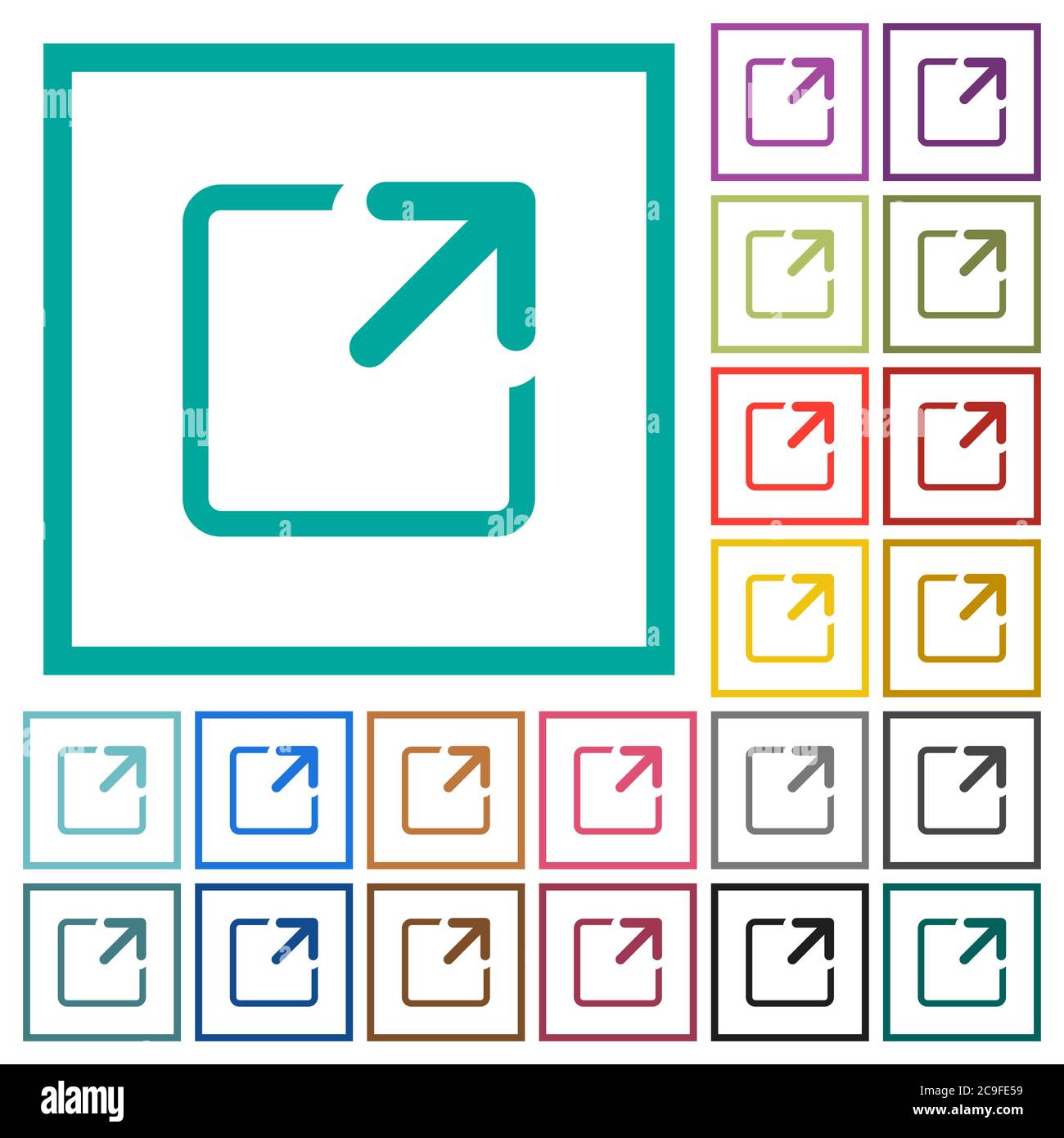 Maximize window flat color icons with quadrant frames on white background Stock Vector Image ...