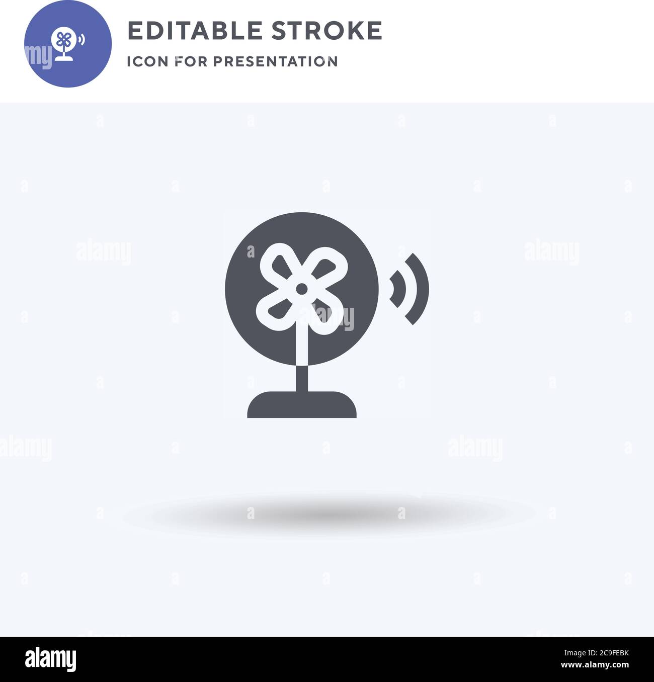 Fan icon vector, filled flat sign, solid pictogram isolated on white ...