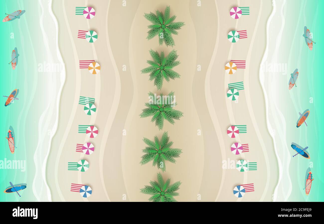 Top view beach coconut Stock Vector Images - Alamy
