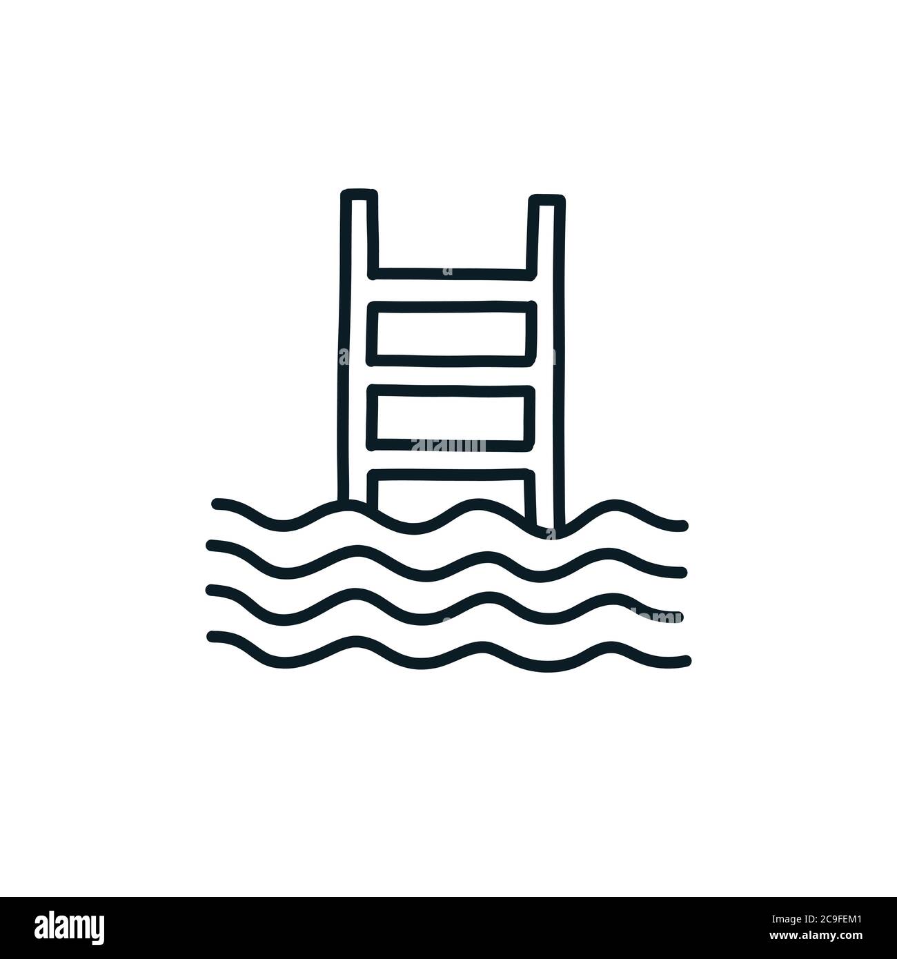 swimming pool doodle icon, vector line illustration Stock Vector Image ...