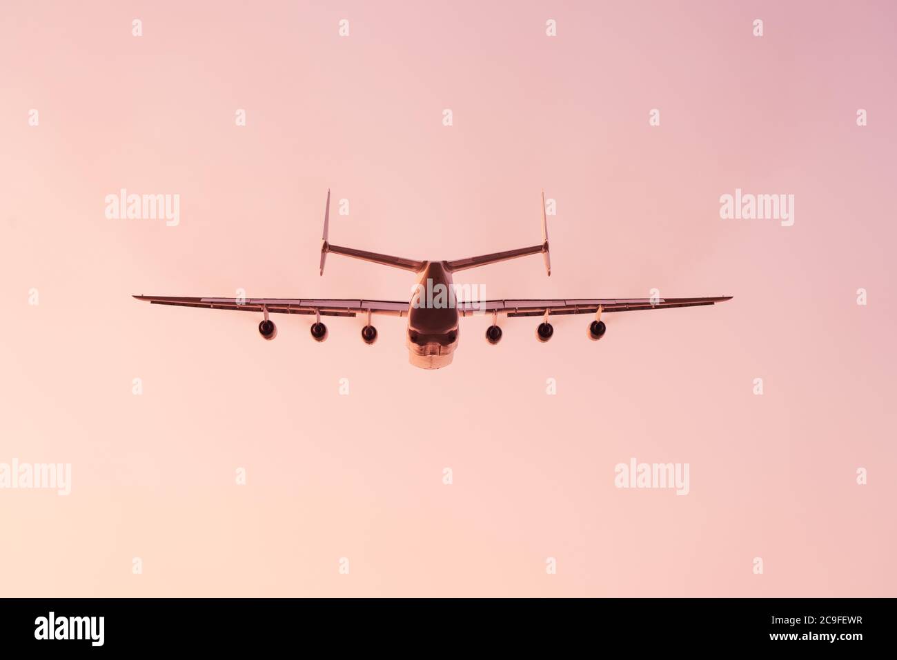 Antonov An-225 Mriya aircraft after take off from the Gostomel airport ...