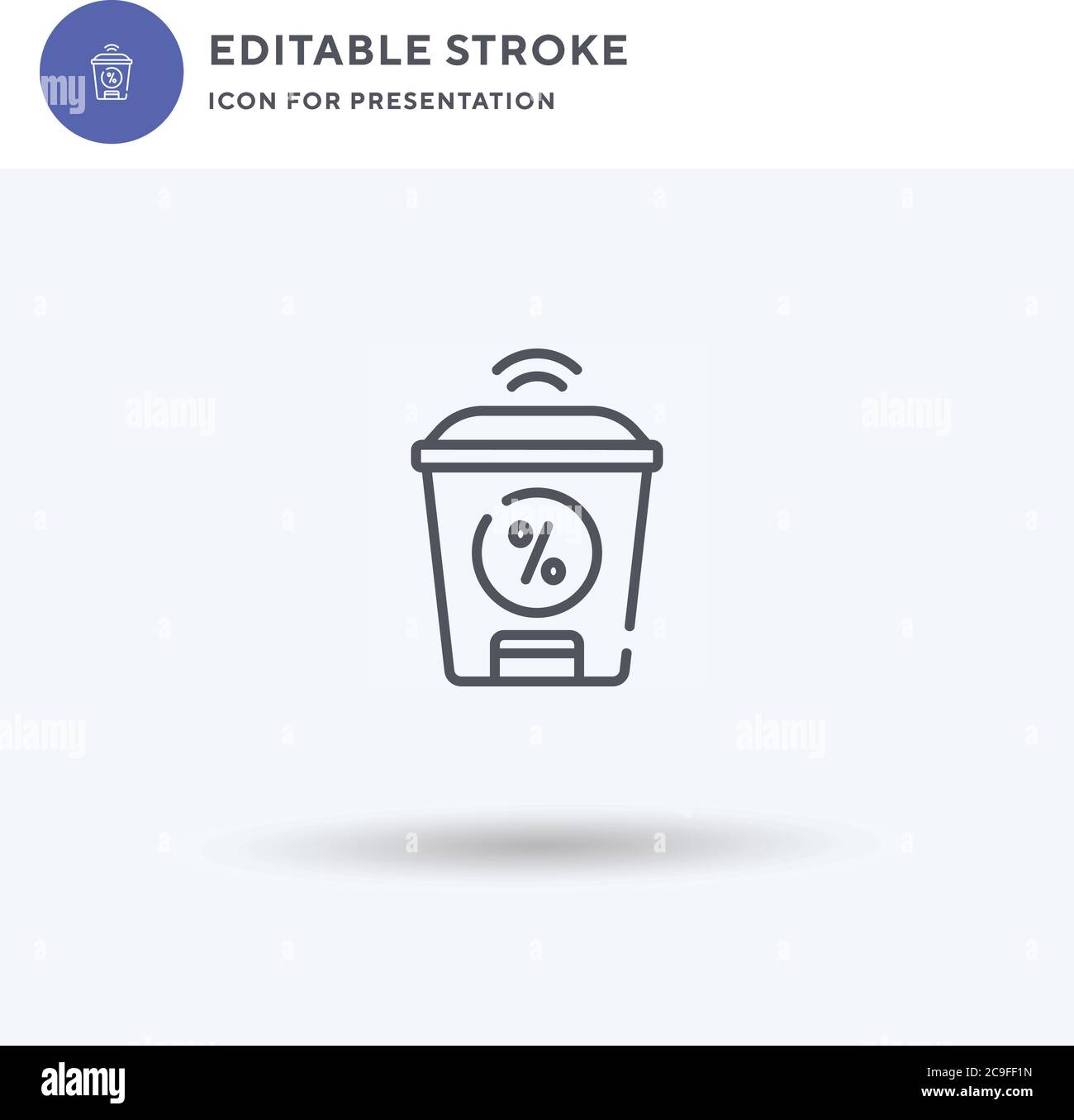 Smart Trash icon vector, filled flat sign, solid pictogram isolated on ...