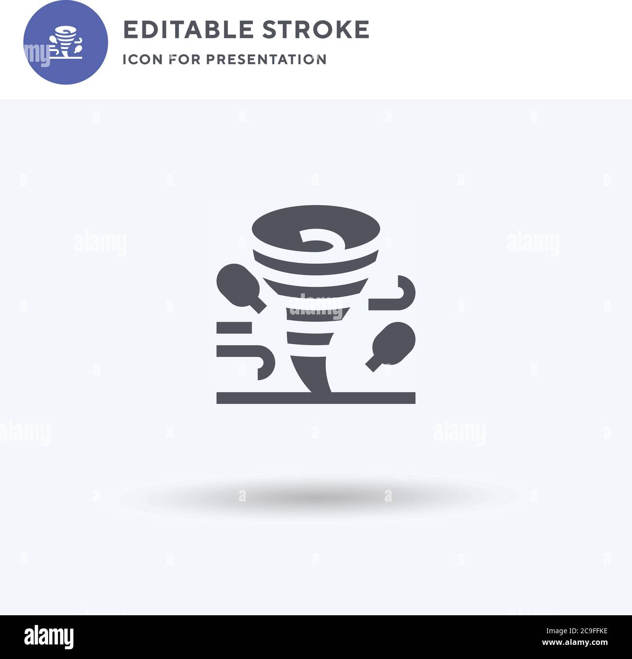 Windstorm icon vector, filled flat sign, solid pictogram isolated on ...