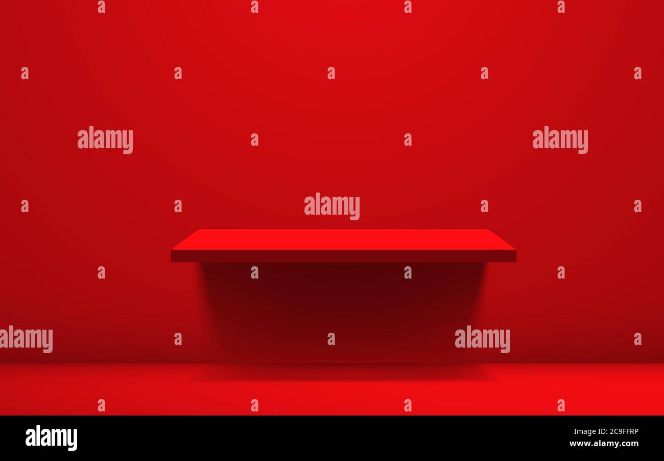 Empty red shelves Stock Vector Images - Alamy