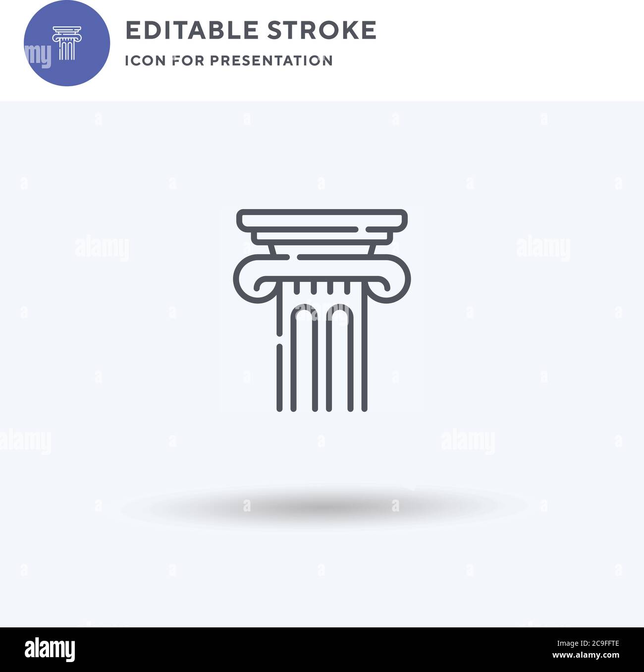 Pillar icon vector, filled flat sign, solid pictogram isolated on white ...