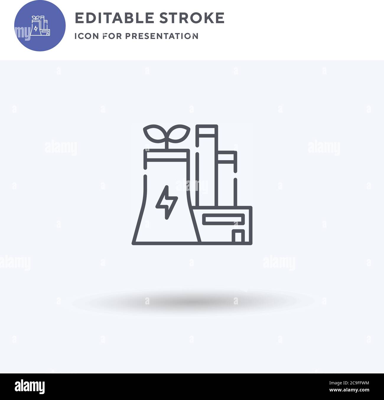 Power Plant icon vector, filled flat sign, solid pictogram isolated on ...