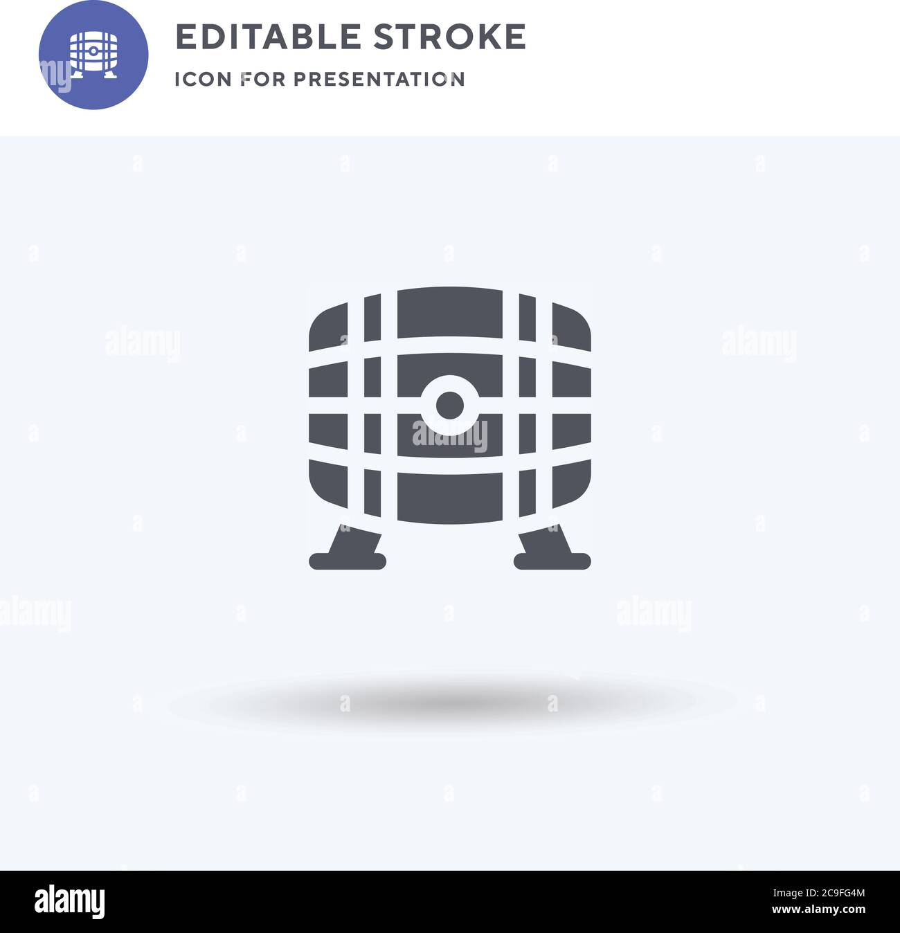 Barrel icon vector, filled flat sign, solid pictogram isolated on white ...