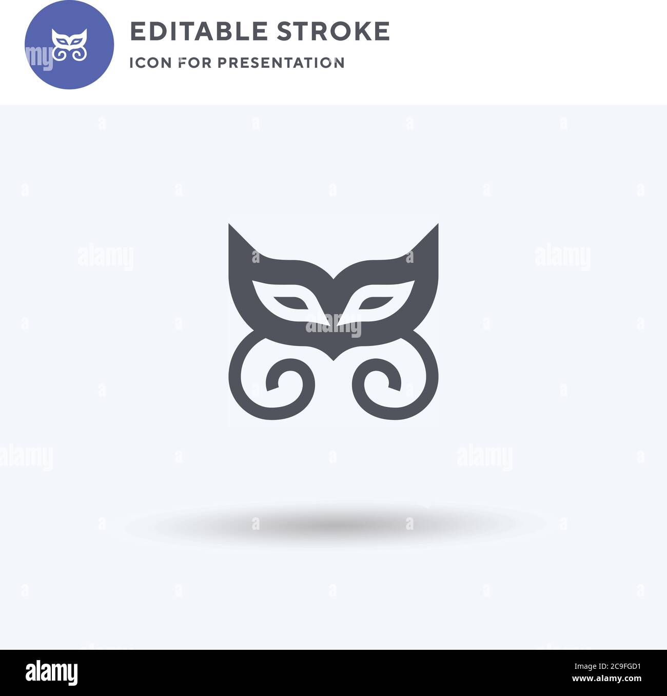 Mask icon vector, filled flat sign, solid pictogram isolated on white ...