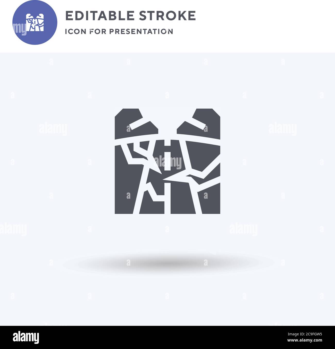 Road icon vector, filled flat sign, solid pictogram isolated on white ...