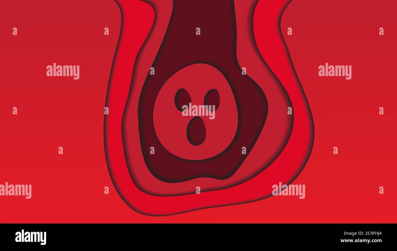 Cute Demon Papercut Layers Vector Illustration. Abstract Background ...