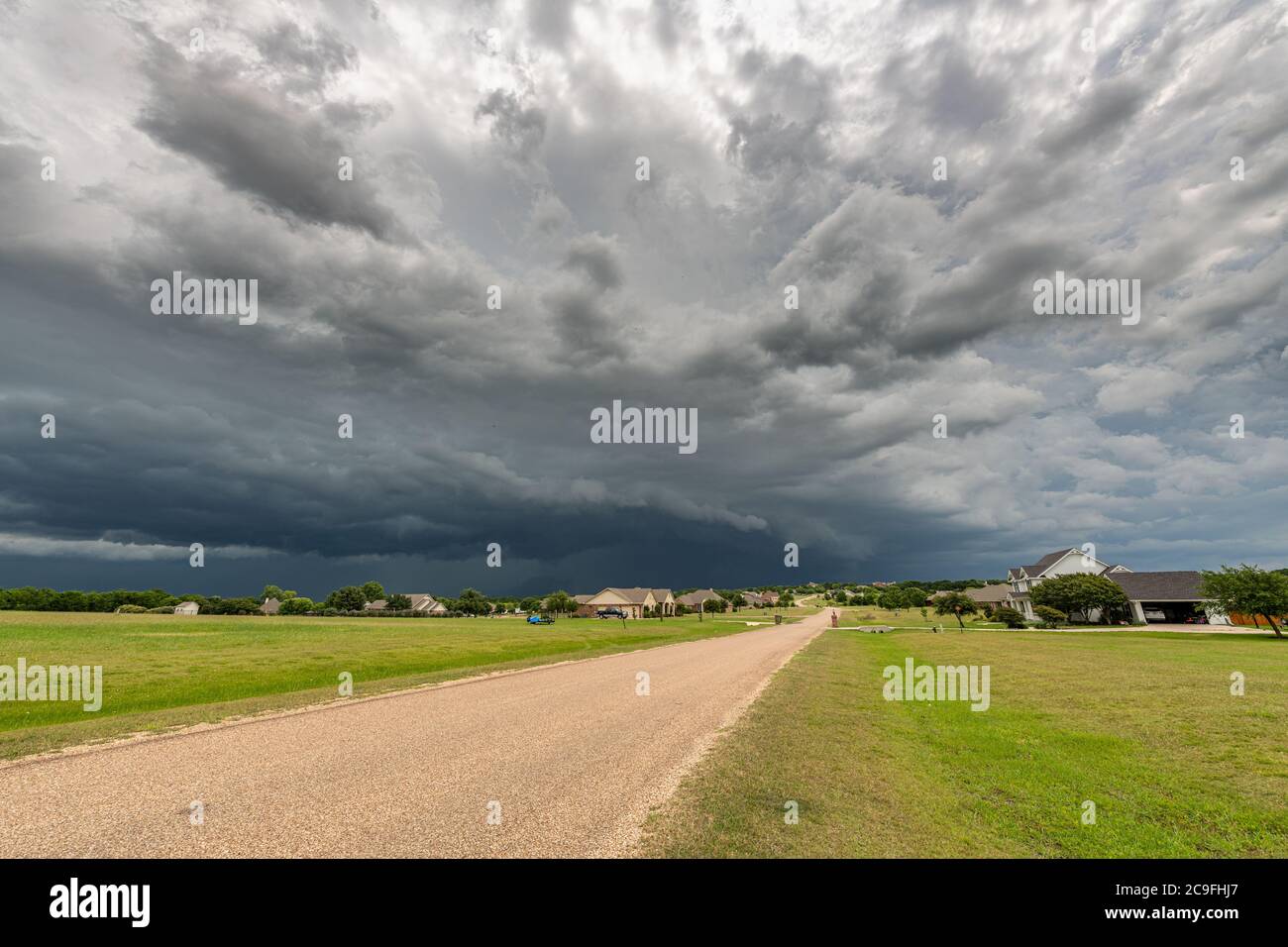 Panorama of a massive mesocyclone weather supercell, which is a pre ...