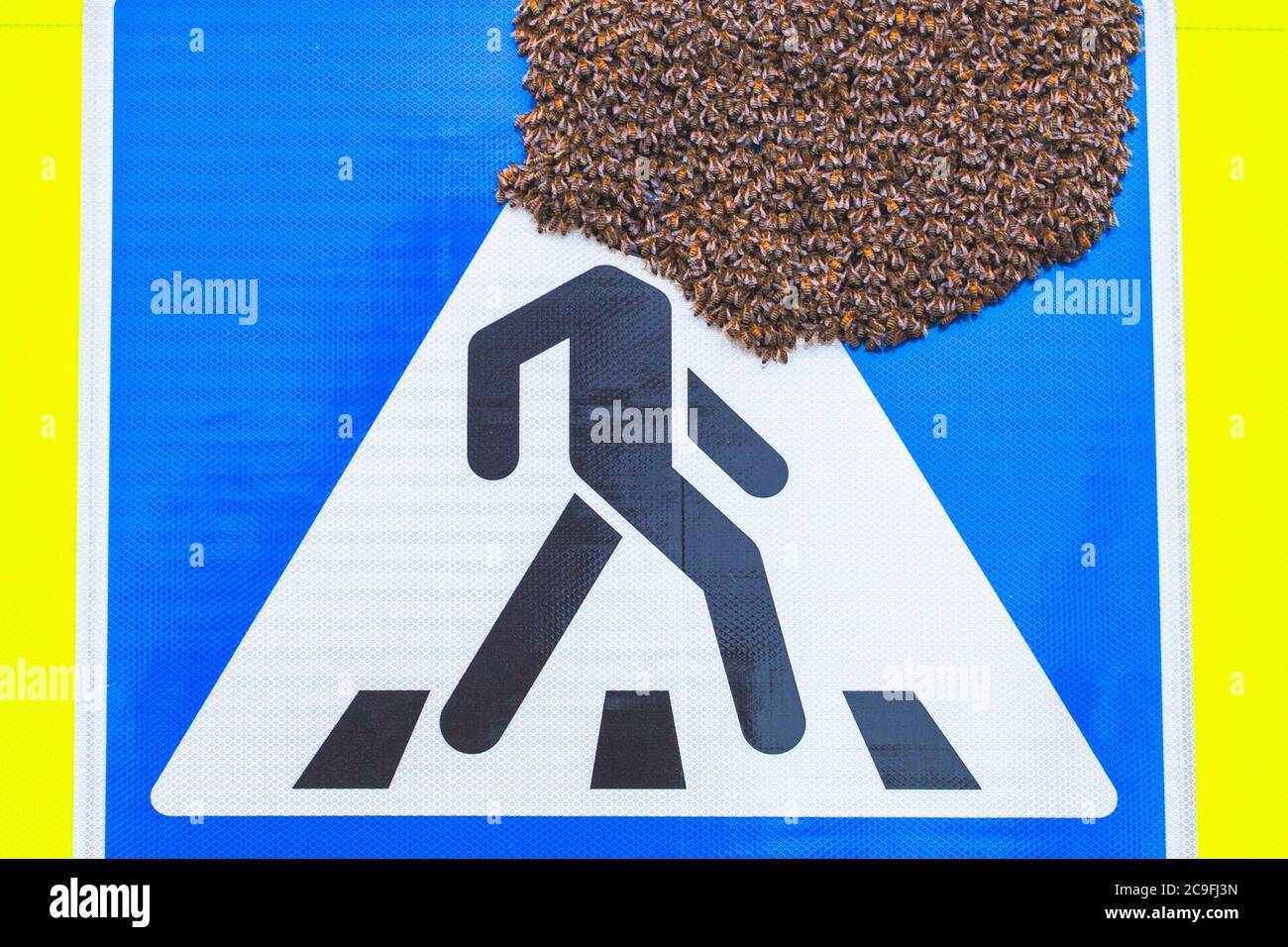Bee hive warning sign hi-res stock photography and images - Alamy