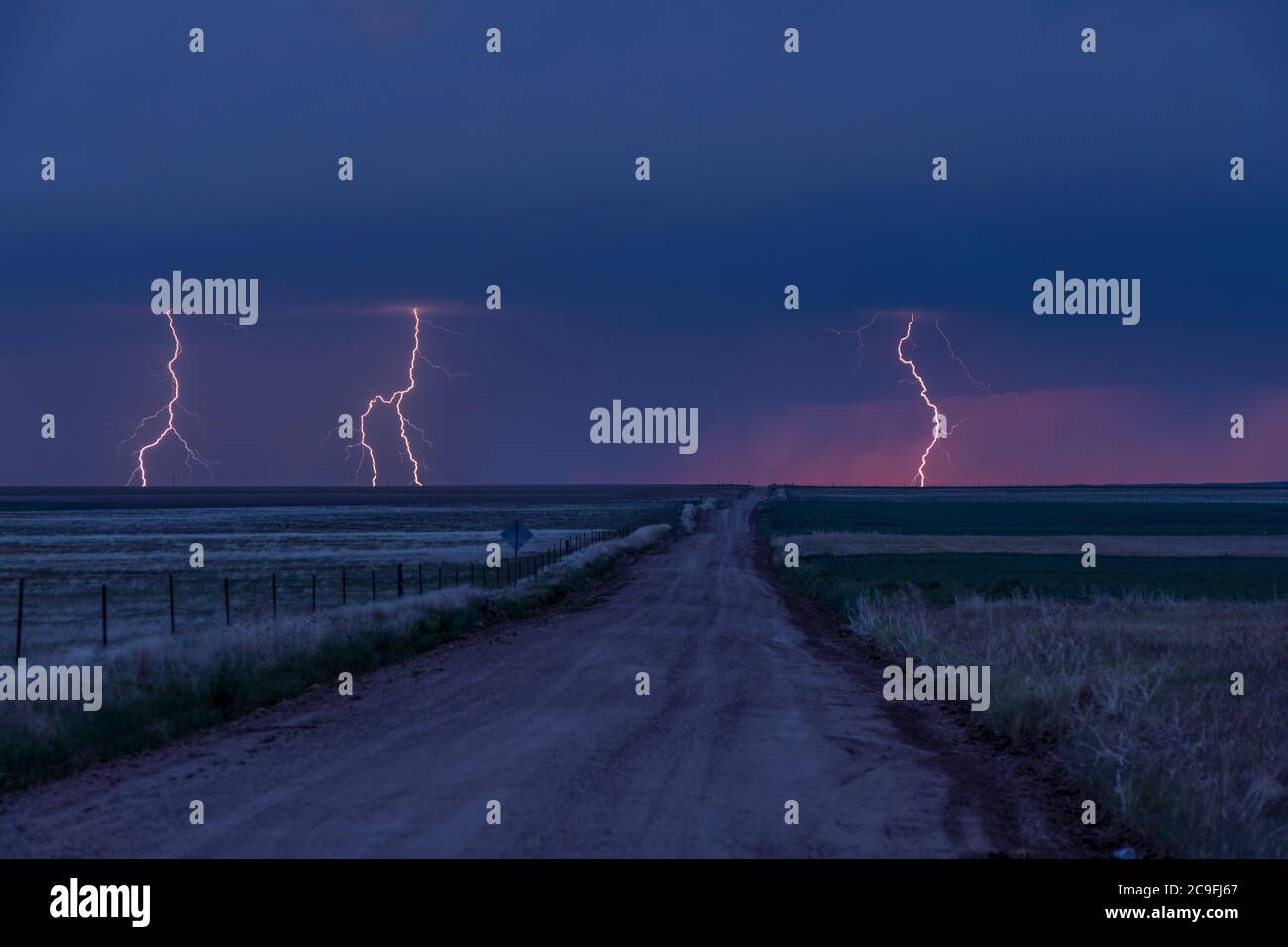 A lightning storm over the Great Plains provides a dramatic light show ...